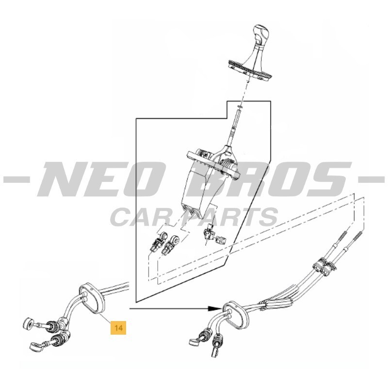 OE Manual Gear Selector Cables Vauxhall Zafira C M32 6 Speed 55499539 ...