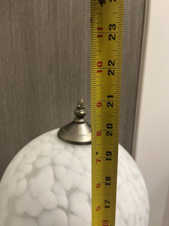 Shabby Chic Hand Painted Boudoir Table Lamp With Beaded Fringe Glass ...