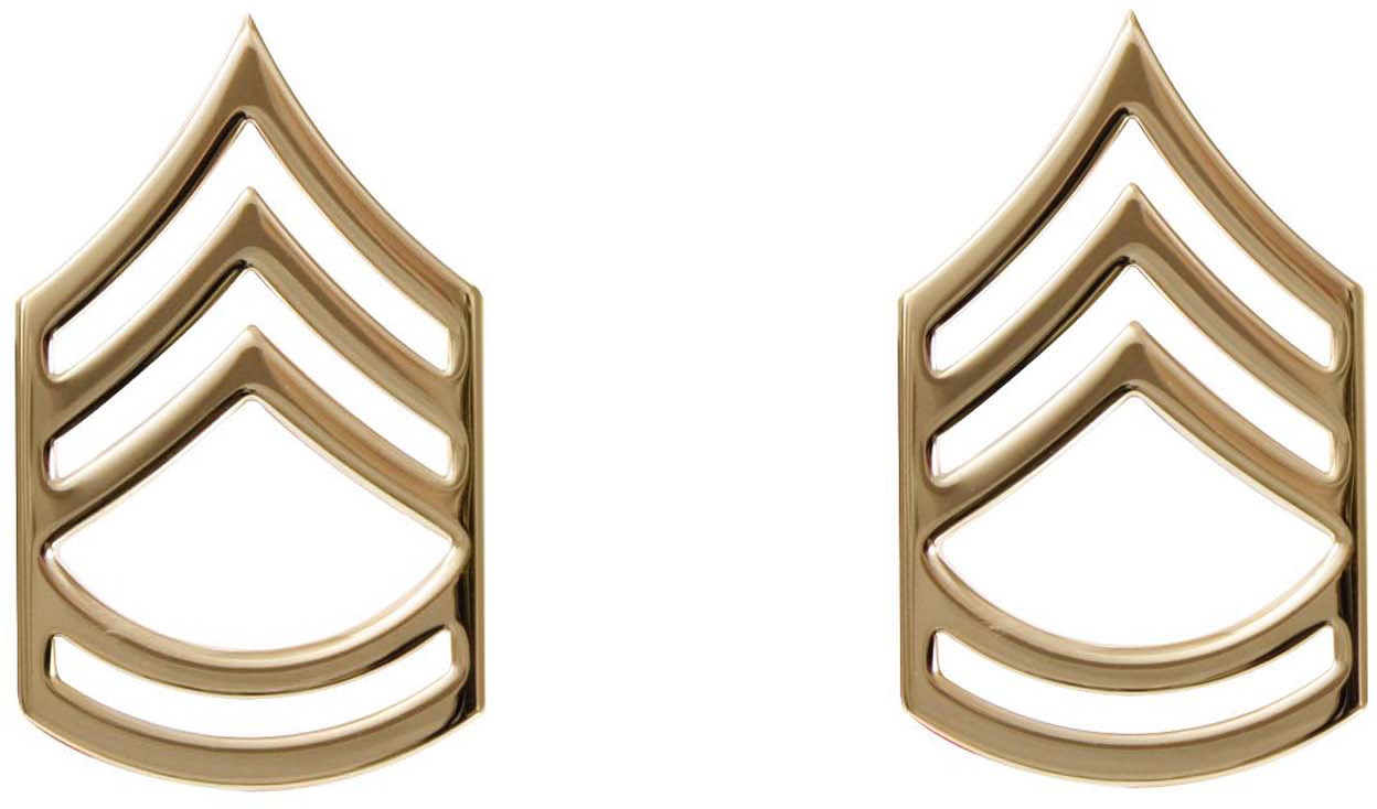 Polished Gold Staff Sergeant E-7 United States Army E7 Rank Insignia ...