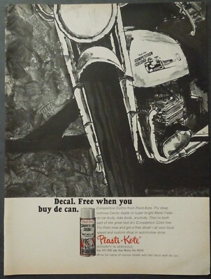 1970 PLASTI-KOTE Competition Colors Spray Paint Magazine Ad | eBay