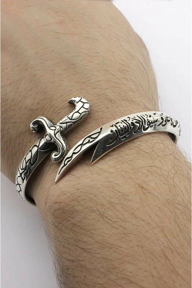 925 Silver Sword Bracelet , Handmade Bracelet , Mens Zulfiqar Bracelet ...