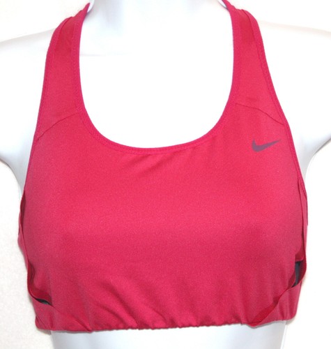 Nike M Raspberry Pink Dri-Fit Seamless Lined Wire Free Racerback Sports ...