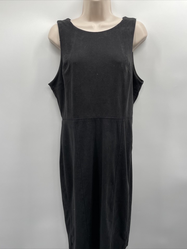 Metaphor Women's Black Stretch Sleeveless Crew Neck Back Zip Dress Size ...