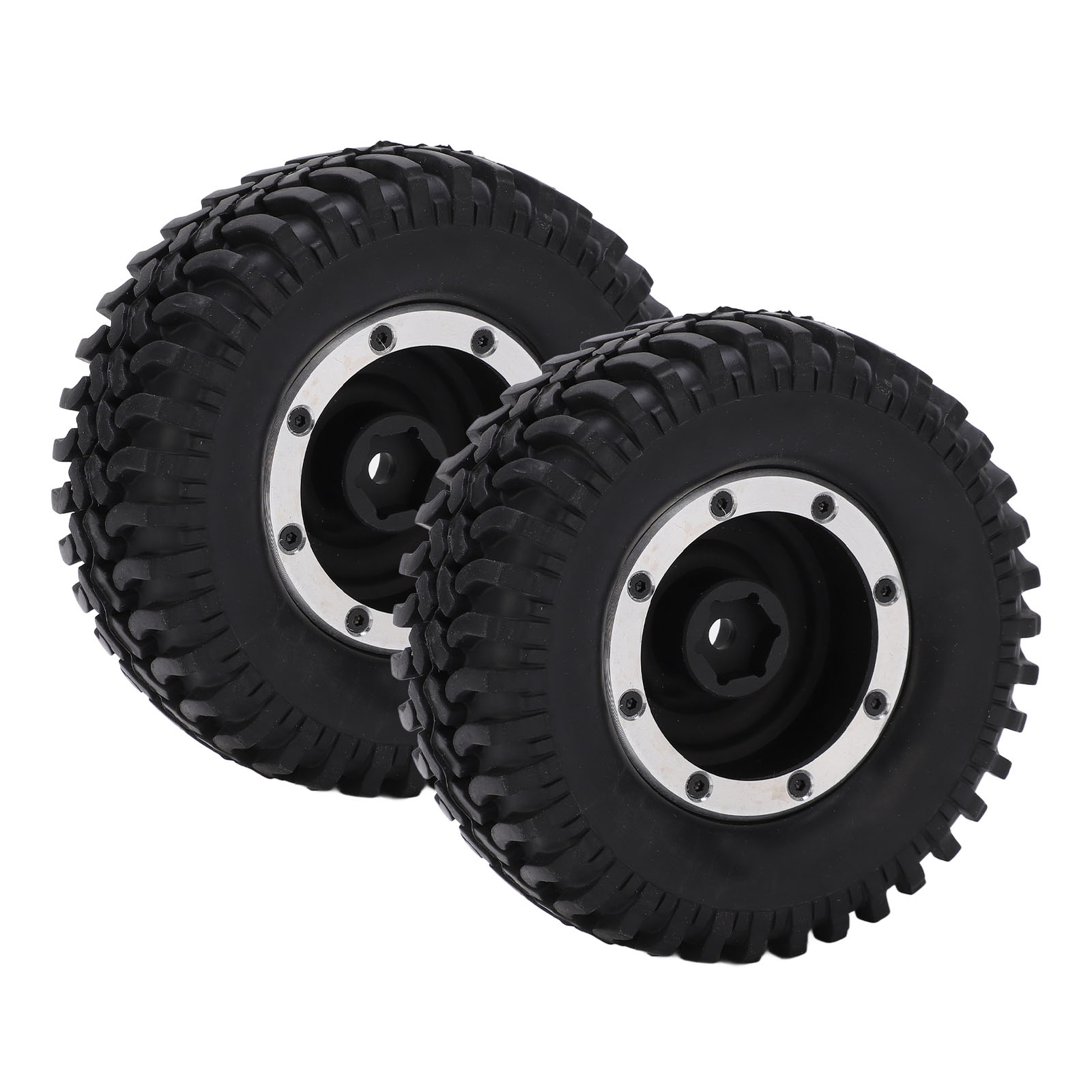 1.9in Beadlock Wheels Metal Rim 100mm Diameter All Terrain Rubber Tires ...
