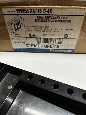 NEMA-4X EXIT SIGN POLY WHITE SINGLE FACE RED SPWRD LED MODEL | eBay