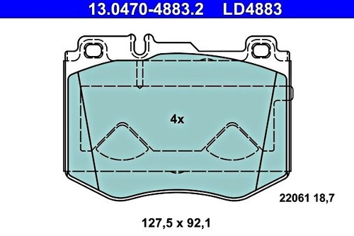 ATE Front Axle Disc Ceramic Brake Pad Set For MERCEDES A205 A238 Cls ...