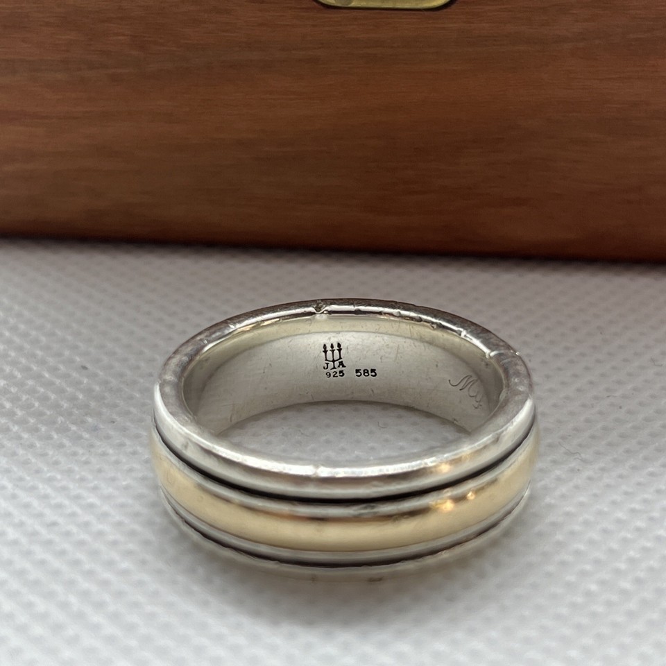 James Avery Sterling Silver & 14K Gold SIMPLICITY WEDDING BAND RING ...