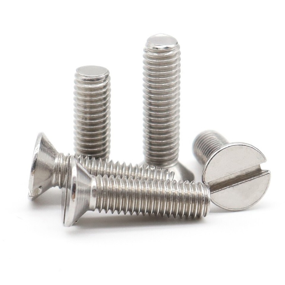 M1.6 - M8 SLOTTED COUNTERSUNK MACHINE SCREWS A2 STAINLESS STEEL SLOT ...