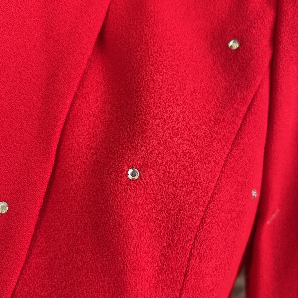 Vintage 80s Red Bling Power Suit by Bicci Florine Wachter NWT Size 6 ...