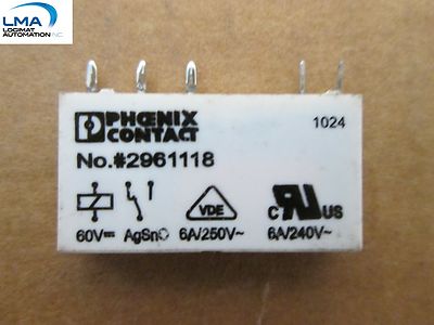 PHOENIX CONTACT 2961118 RELAY MR 6A 60VDC/21 1PDT *** NEW | eBay