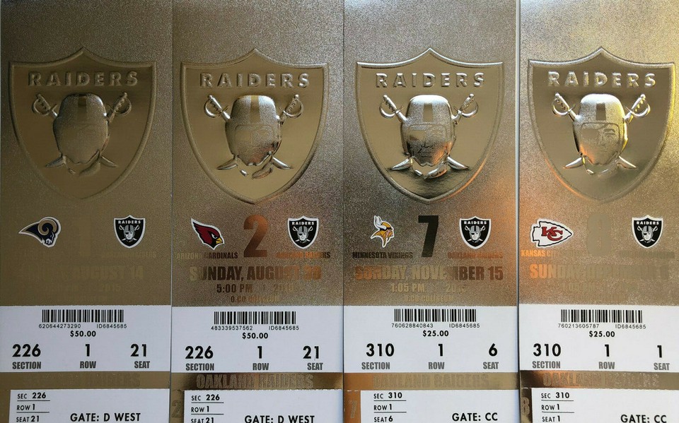 2011-2012-2013-2014-2015-2016-2017-2018-2019 Oakland Raiders Season ...