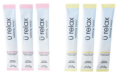 6 Single Packets U Relax Calming Tonic MIXED BERRY & PINEAPPLE Calm ...