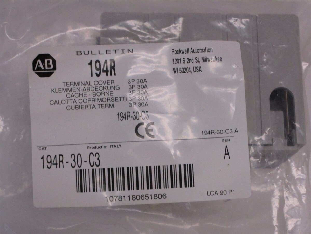 ALLEN BRADLEY 194R-30-C3 194R Terminal Cover 3P 30A NEW | eBay