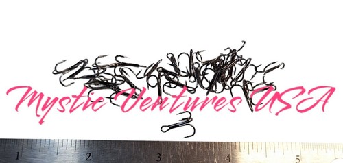 25ct SIZE 12 Treble Hooks * BLACK NICKEL * Fishing - SUPER SHARP! | eBay