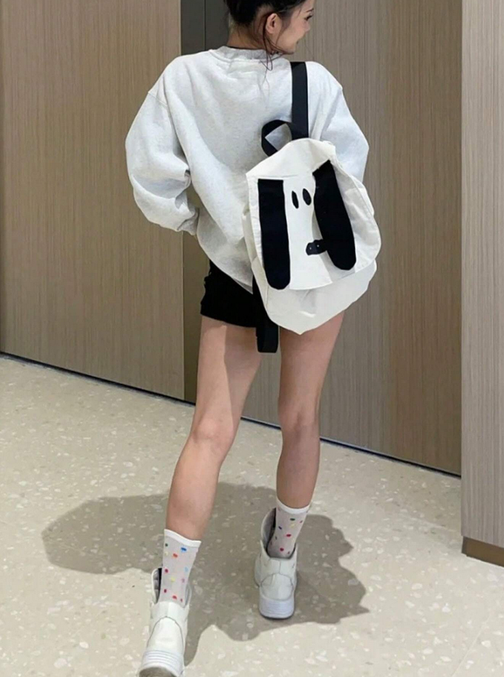 Peanuts Snoopy Drawstring Backpack Snoopy Face Design Slouchy Hobo Book ...