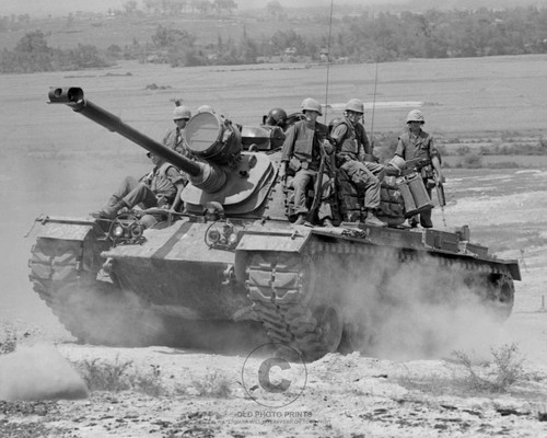 M48 Patton Battle Tank 1966 Photo E Company Marines Vietnam 8X10 Print ...