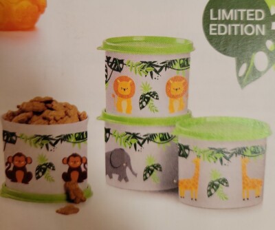 Tupperware New Snack Canisters Set of 4 Kids Animal Designs | eBay