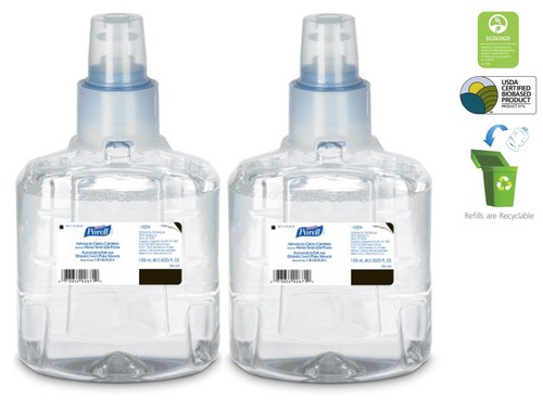 2 Refills Purell 1904 Advanced Hand Sanitizer Foam 1200ml LTX-12 ...