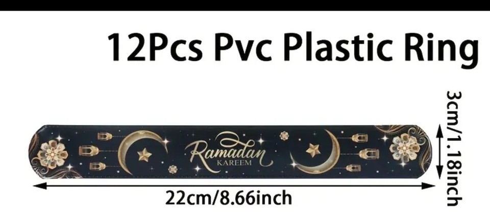 6x Ramadan Kareem Slap Bands Gold Crescent Lantern Design Ramadan Party ...