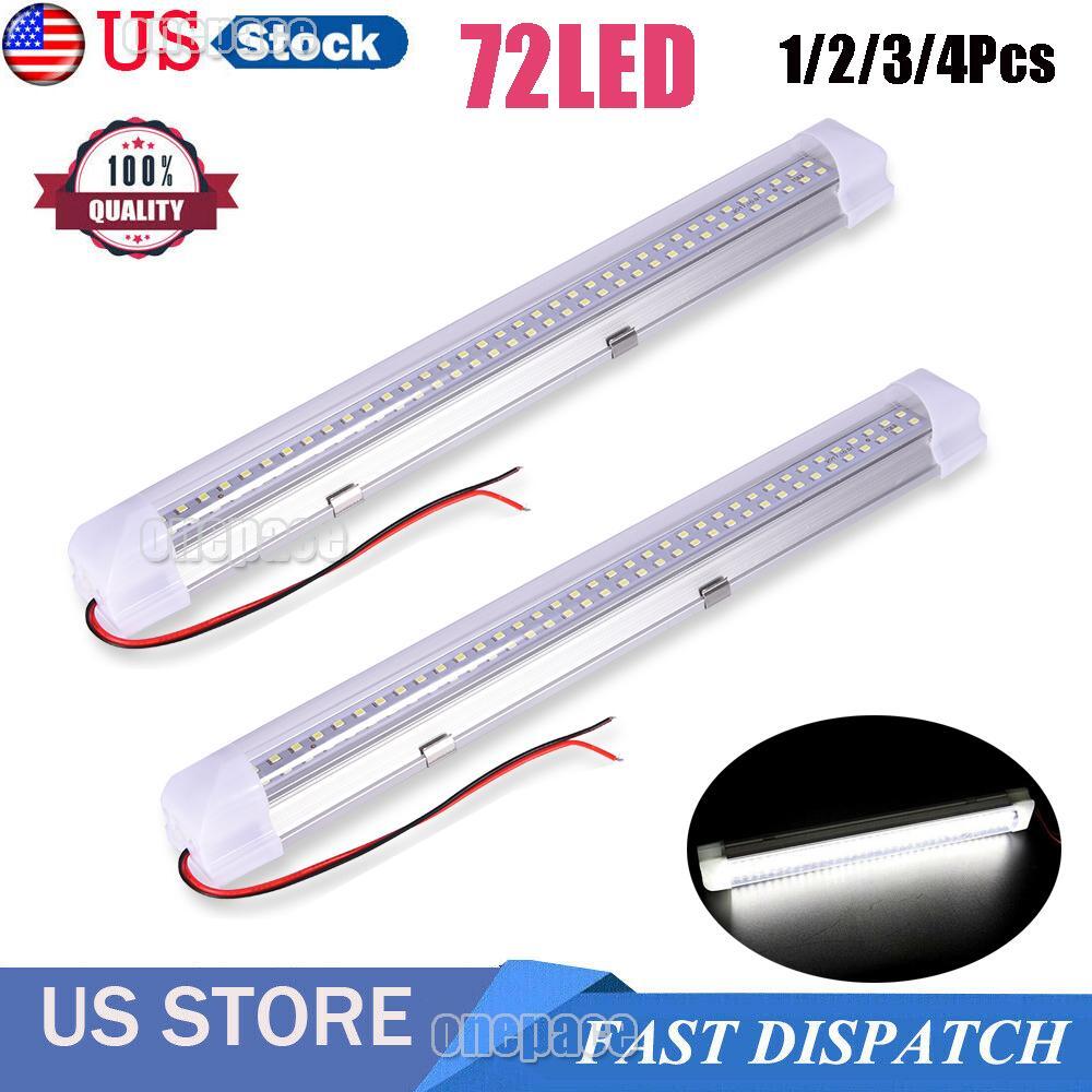 12V LED Interior Light Tube Strip Lamp Car Low-voltage Tube Cool White ...