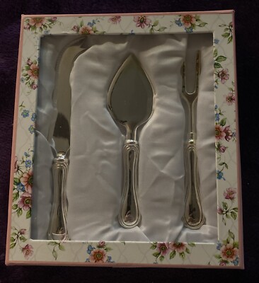 Grace's Teaware Linear Pattern Silverplate Cheese Server set of 3 | eBay