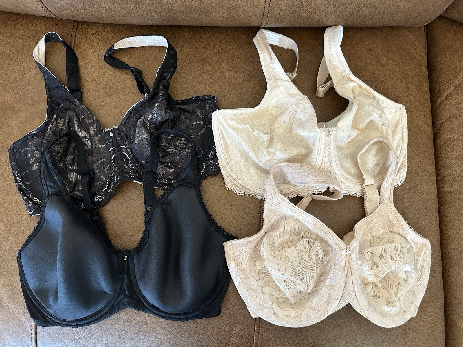 Set Of 4 Bras. Wacoal Black Nude Beige Awareness 85567 853192 34DD | eBay