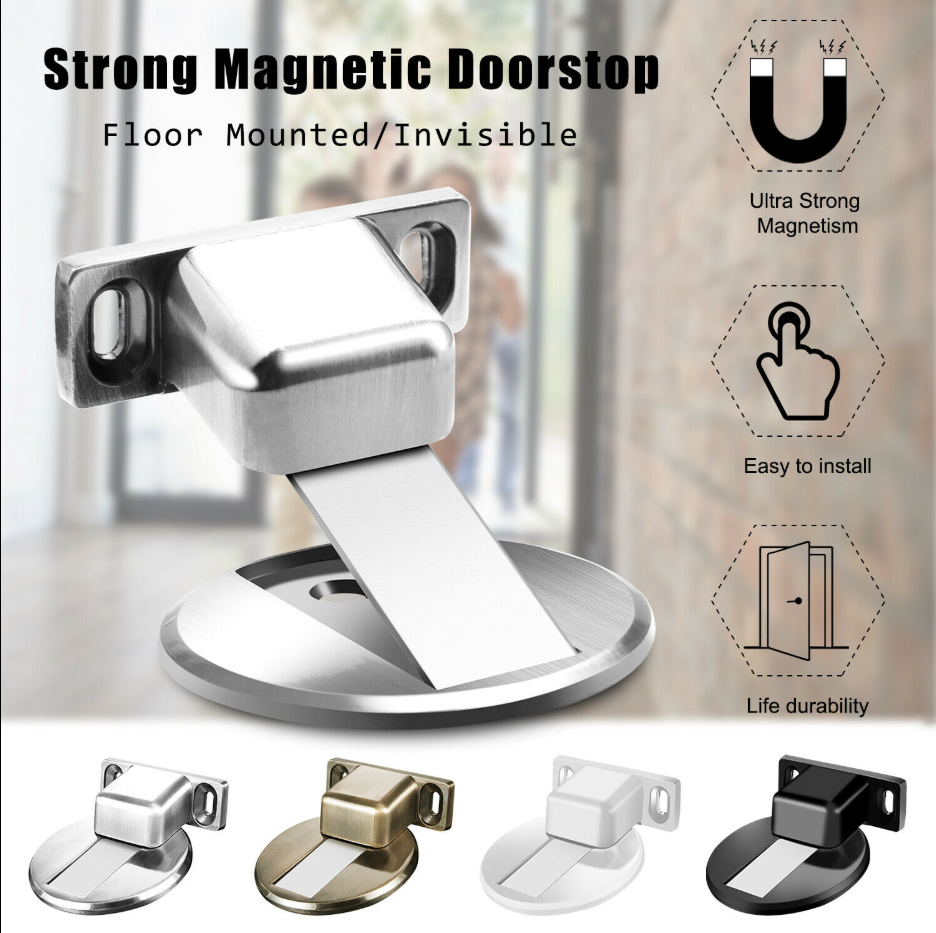 Stainless Steel Magnetic Door Stop,1 Pack Heavy Duty Door Stopper ...