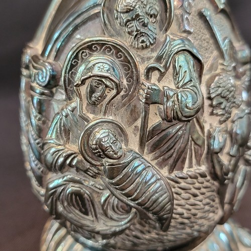 Greek 995 Silver Egg Christ Birth/Resurrection with 999 Silver Base | eBay