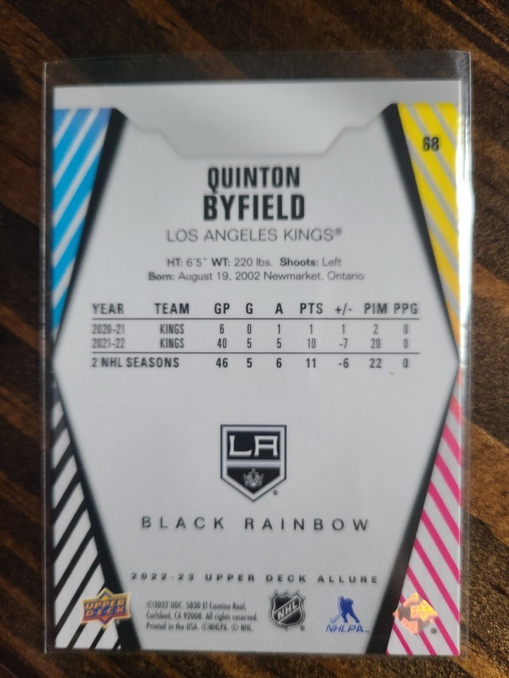 2022-23 Upper Deck Allure Quinton Byfield Black Rainbow #68 | eBay