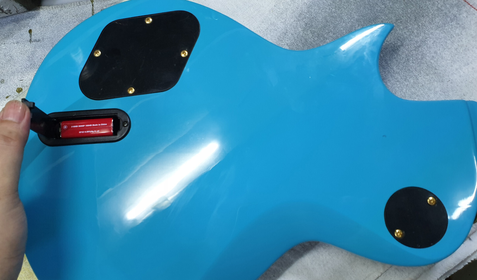 ESP Rare Doraemon Mini Electric Guitar Solid Body Blue with Pick Guard ...