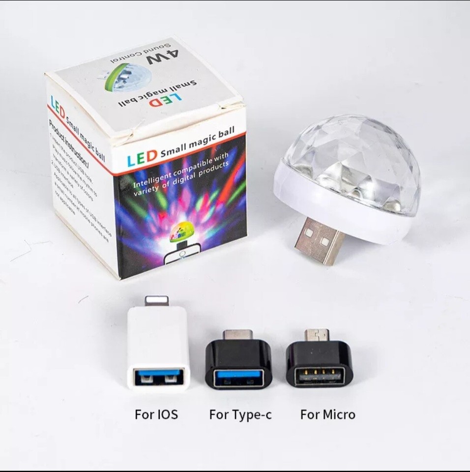 USB Mini LED RGB Disco Stage Light Party Club DJ KTV Xmas Magic Phone Ball Lamp. | eBay