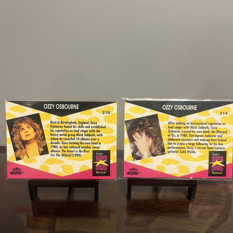 Ozzy Osbourne PRO SET MUSIC SUPERSTARS Trading Cards | eBay