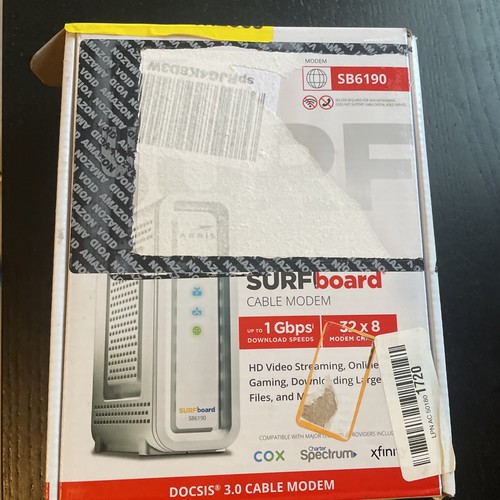 ARRIS SURFboard SB6190 DOCSIS 3.0 Cable Modem, for Cox, Spectrum ...