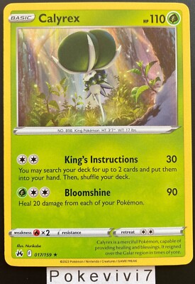 Carte Pokemon CALYREX 017/159 Holo Crown Zenith EB12.5 English NEUF | eBay