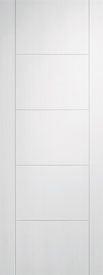 White Primed Linear 5 Panel Door | eBay