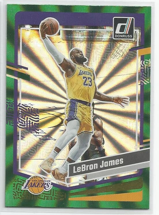 2023-24 Donruss Holo Green Laser LeBron James Los Angeles Lakers Card ...
