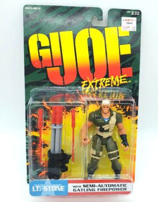 GI Joe Extreme Lt Stone Semi-Automatic Gatling FirePower Action Figure ...