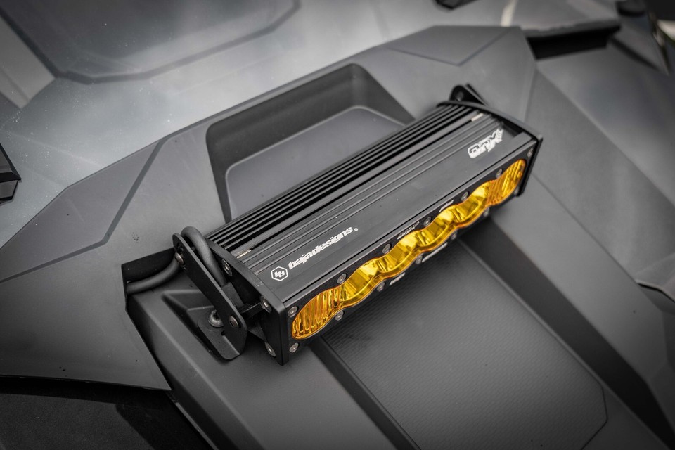 Baja Designs Hood Mount OnX6+ Amber Combo Light Bar For 20-24 Polaris ...