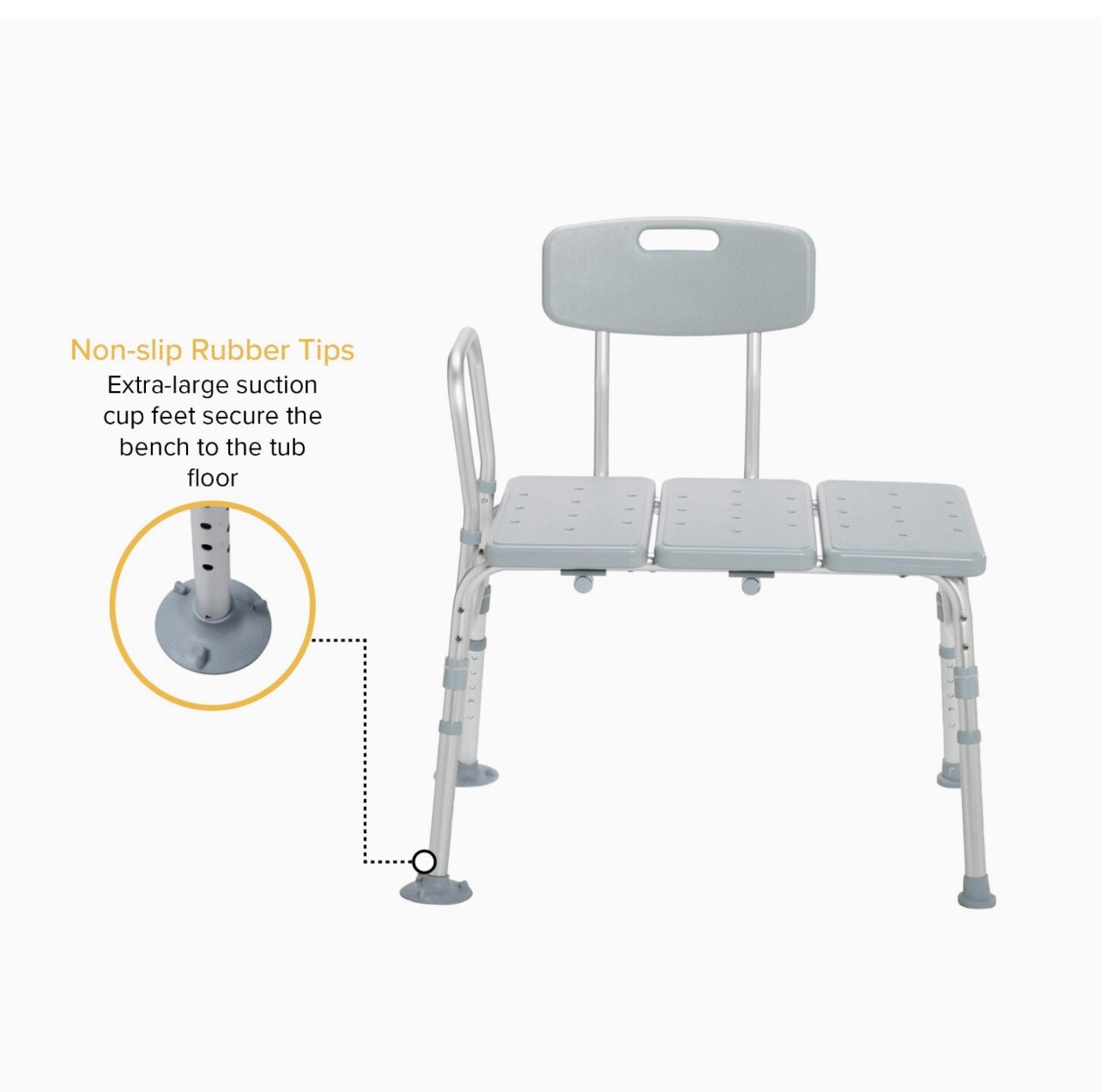 Drive Medical 12011KD-1 Tub Transfer Bench for Bathtub with Adjustable ...