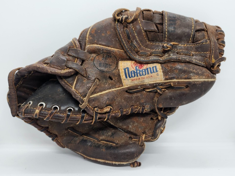 VINTAGE BUCKSKIN LEATHER NOKONA #AMG-100X #11 RHT BASEBALL GLOVE | eBay