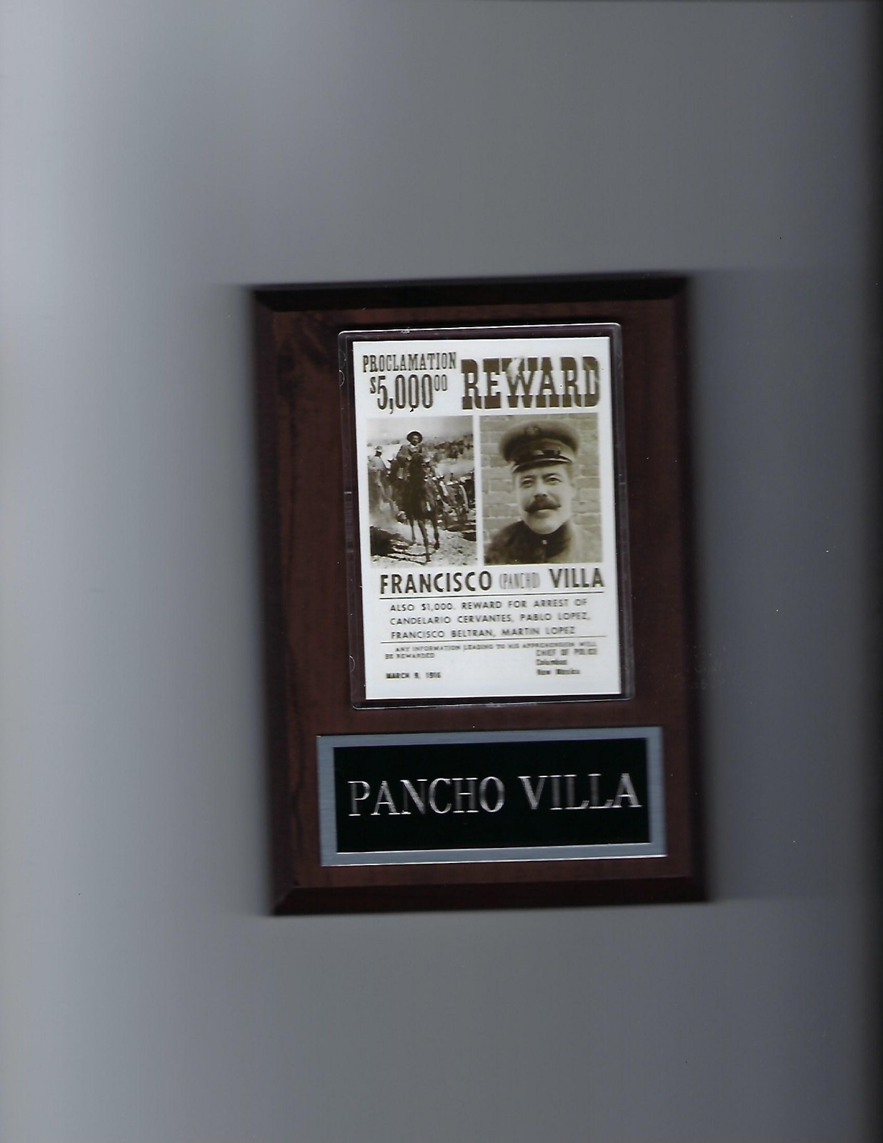 FRANCISCO PANCHO VILLA WANTED POSTER PLAQUE PHOTO PLAQUE MEXICAN ...