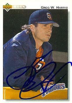 Greg Harris autographed Baseball Card (San Diego Padres) 1992 Upper ...