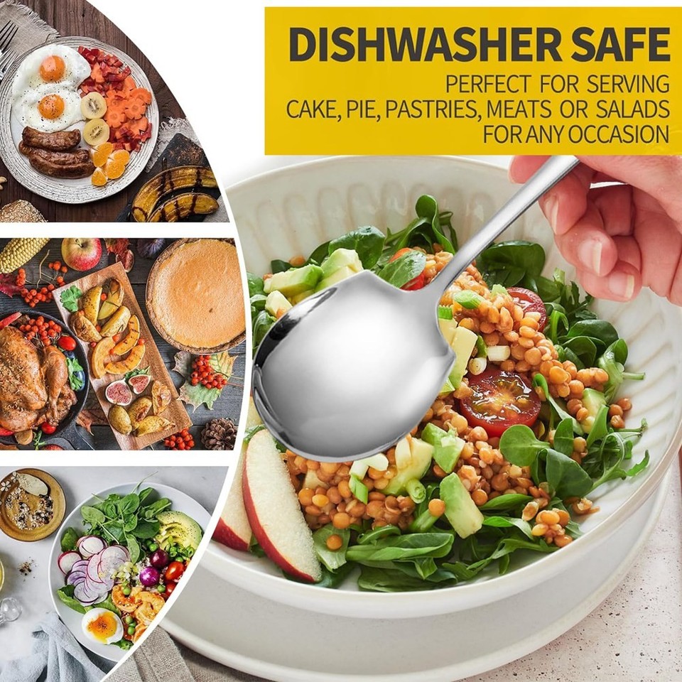 Serving Spoons ,4Pcs Stainless Steel Buffet Serving Spoon Long Handle ...