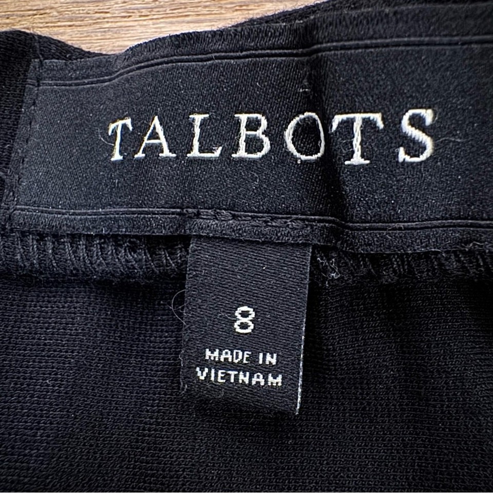 Talbots black pleated pull on midi a-line skirt size 8 b42 | eBay