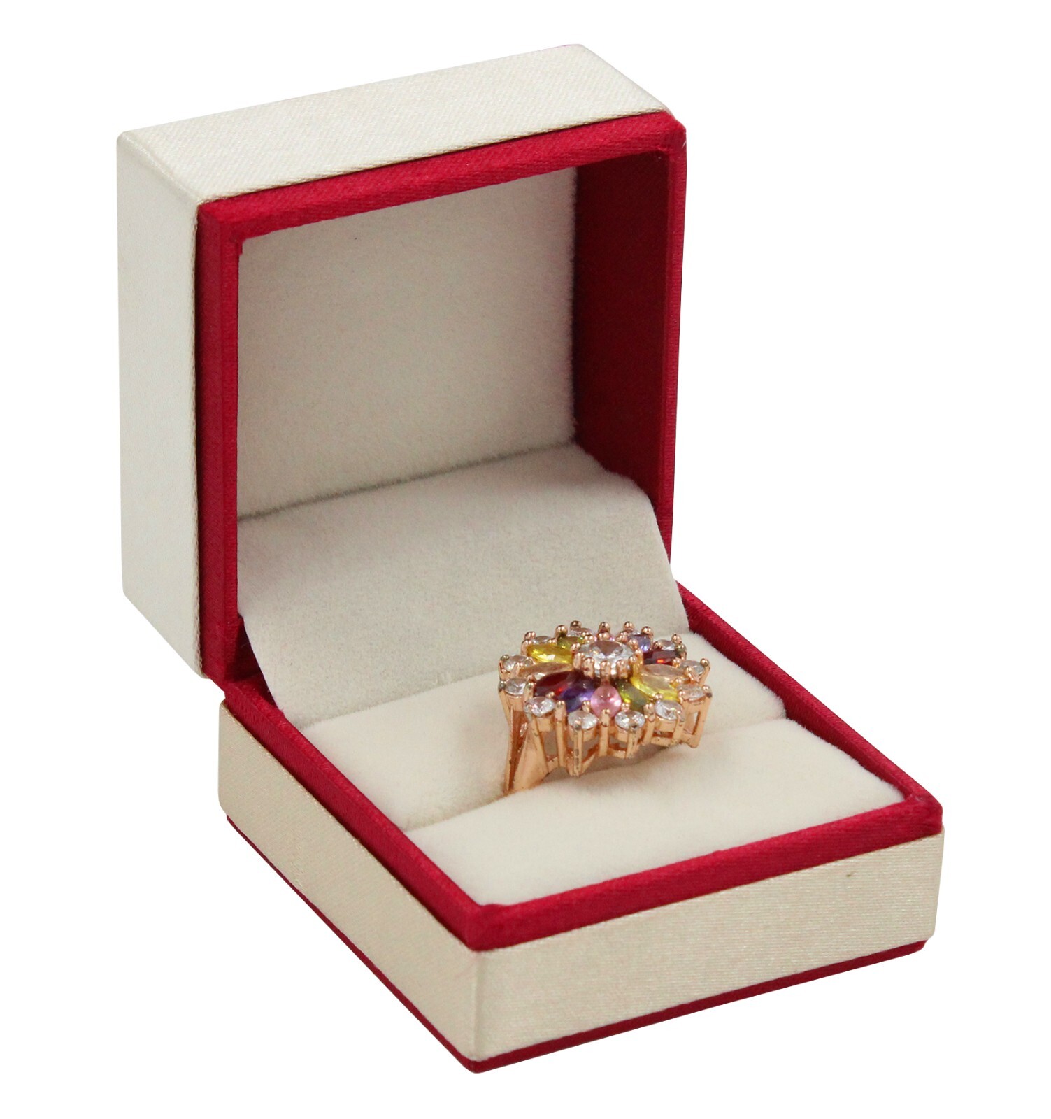 Pack of 2 Red Velvet Ring Box Wedding Ring Case For Proposal Engagement ...