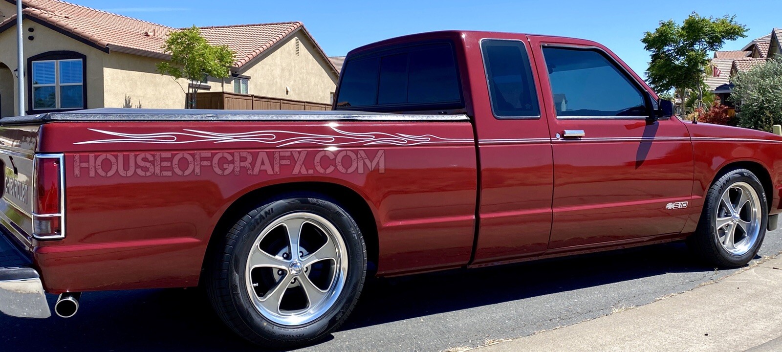 Long Hollow Flame Flames Flaming stripe stripes fit Chevrolet Chevy S ...