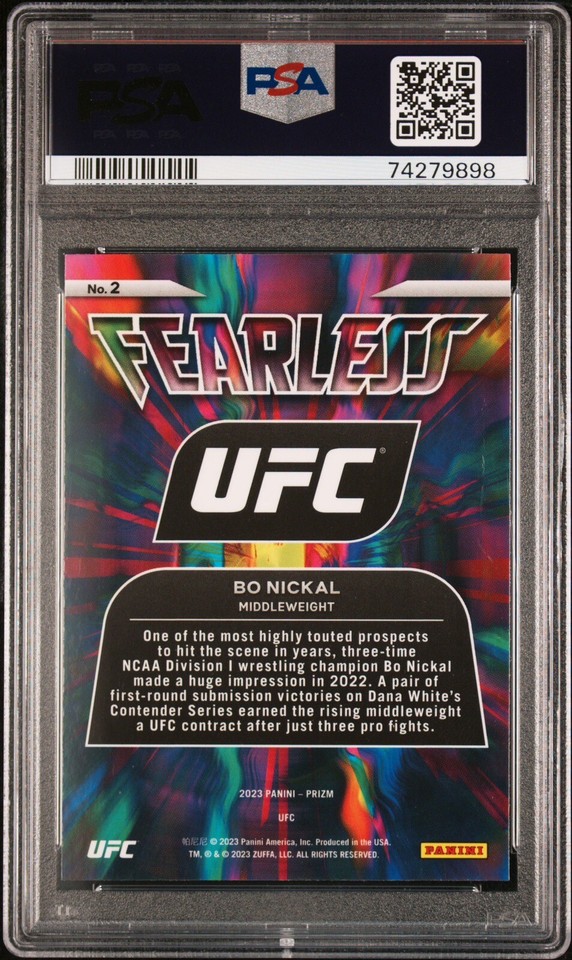 2023 Panini Prizm UFC Fearless #2 Bo Nickal PSA 10 Rookie RC | eBay