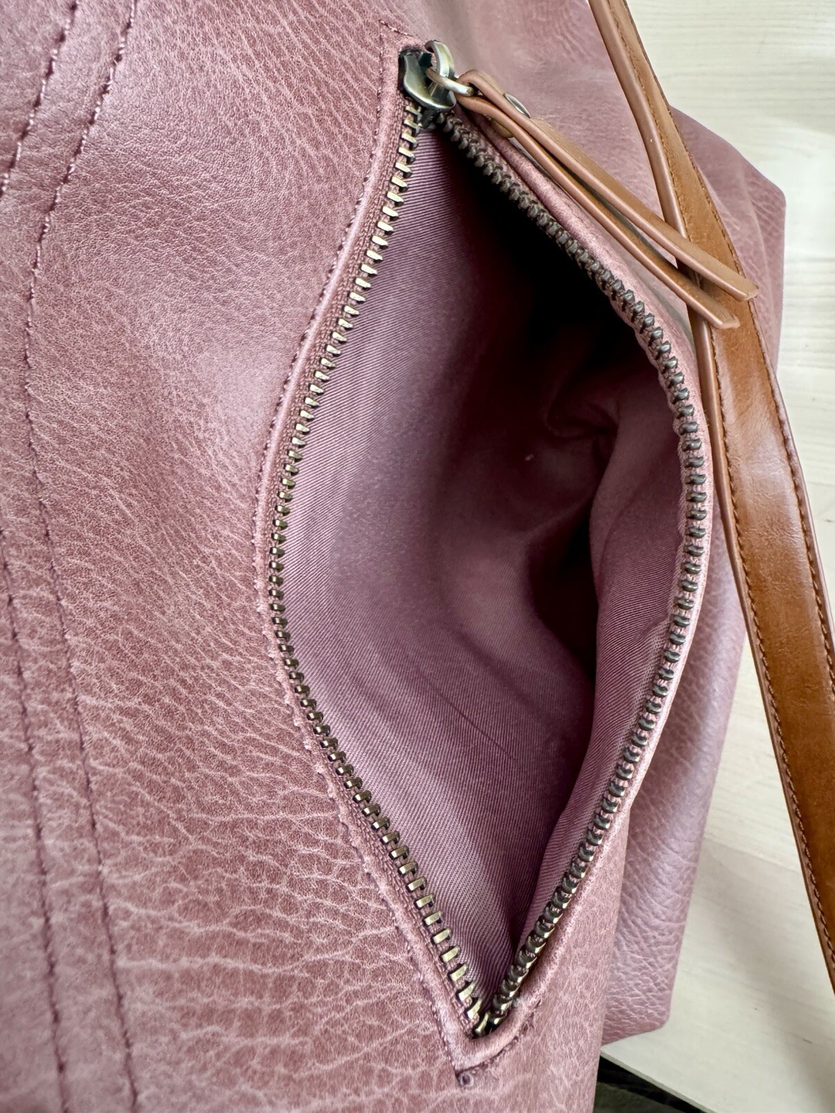 Sasha + Sofi Vegan Leather Rose Pink Shoulder Strap & Handles Satchel ...