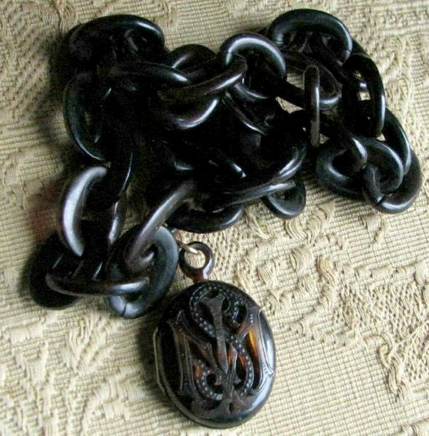 British Victorian locket Tortoise locket and chain necklace | eBay