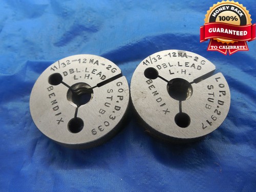 11/32 12 NA 2G DOUBLE LEAD LH ACME THREAD RING GAGES .3437 GO NOGO ...